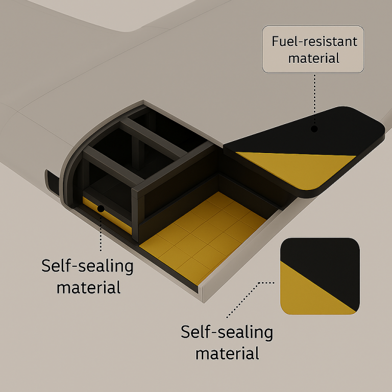 Self-sealing block – Ballistic protection for aircraft fuel tanks